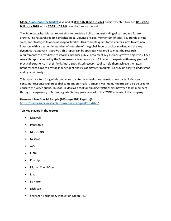 PPT - Supercapacitor Market PowerPoint Presentation, free download - ID ...