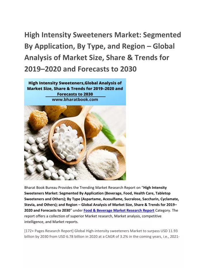 PPT - High Intensity Sweeteners Market Global Analysis of Market Size ...