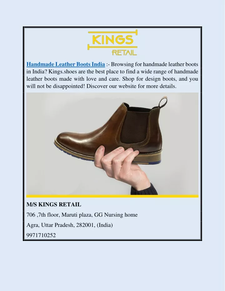 PPT - Handmade Leather Boots India | Kings.shoes PowerPoint Presentation - ID:11410562