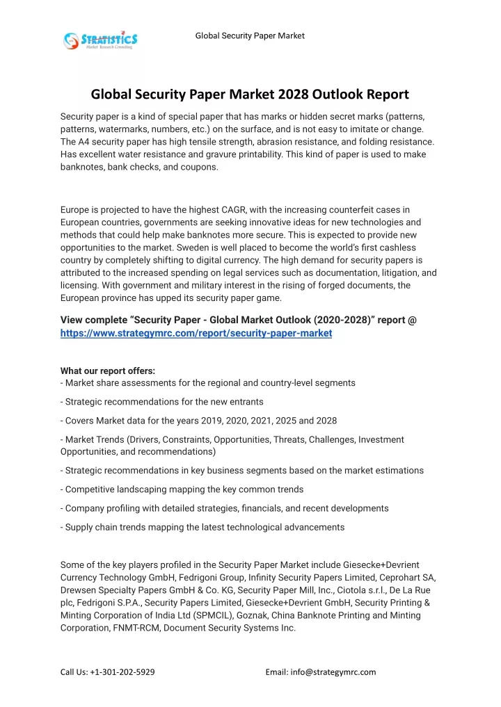 PPT - 2021 Security Paper Industry Global Analysis Report PowerPoint ...