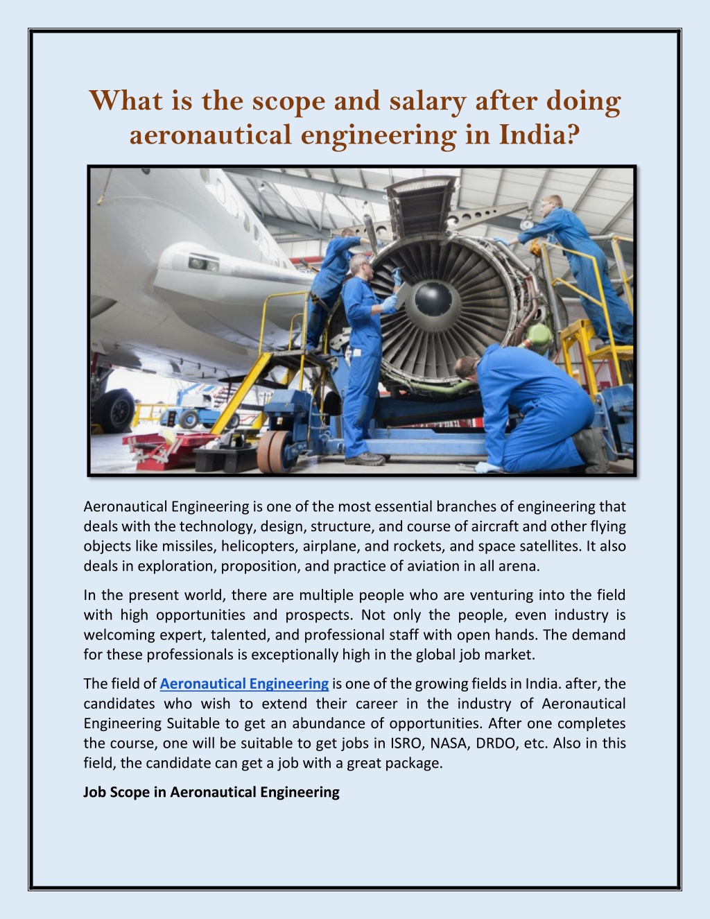 PPT - What is the scope and salary after doing aeronautical engineering ... PPT - What is the scope and salary after doing aeronautical engineering ...