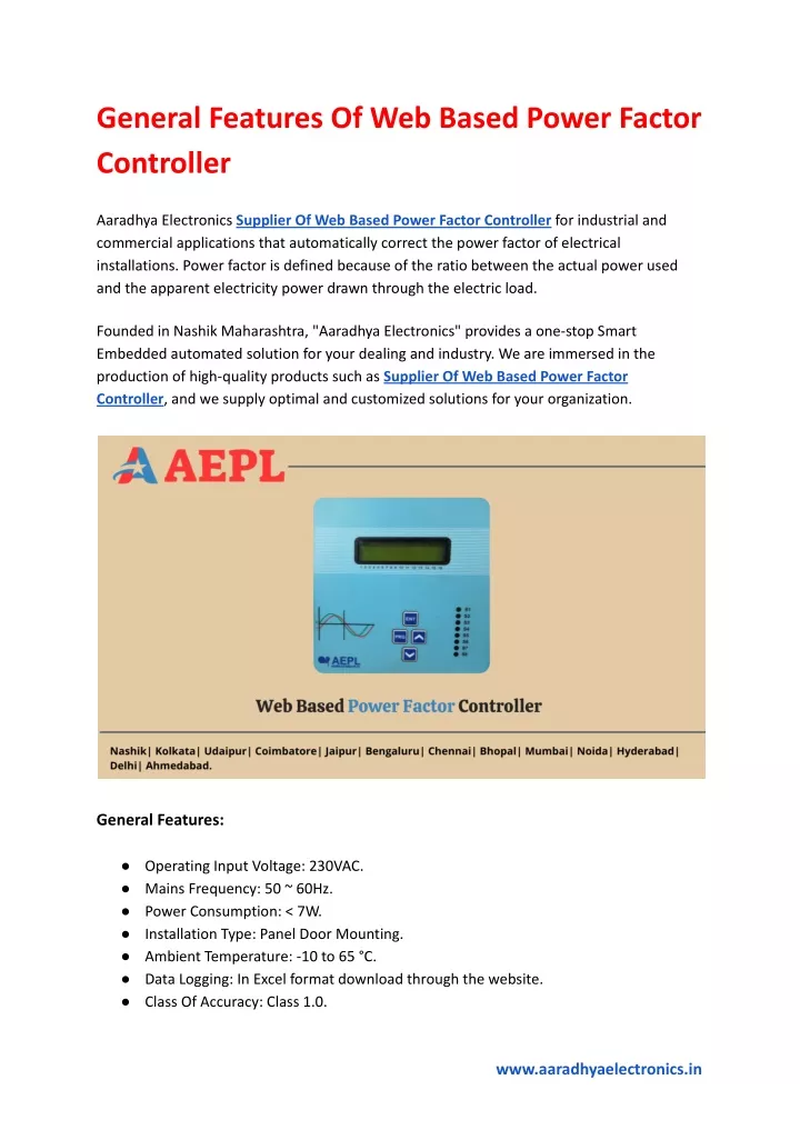 PPT - General Features Of Web Based Power Factor Controller PowerPoint ...