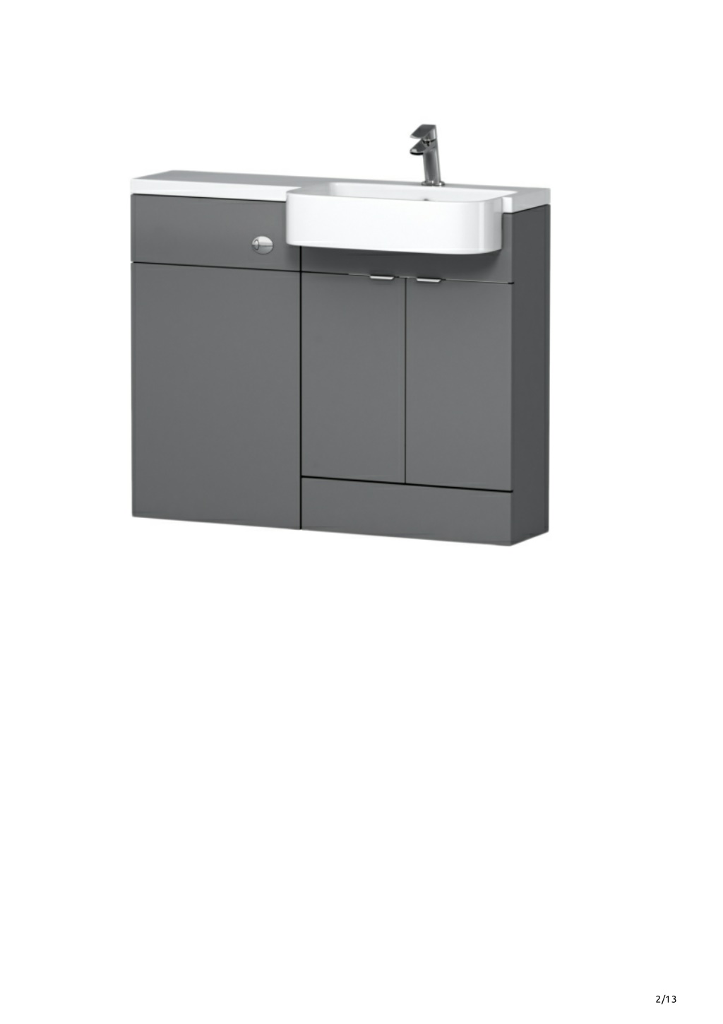 PPT - Elena 1100mm Indigo Grey Gloss 2 Door Floor Standing Vanity Unit ...