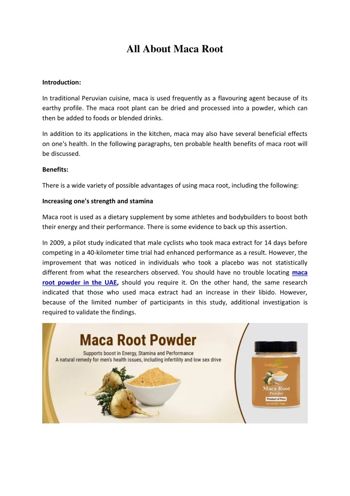PPT - All About Maca Root PowerPoint Presentation, free download - ID ...
