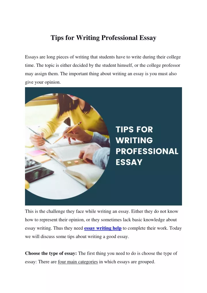 PPT - Tips for Writing Professional Essay PowerPoint Presentation, free ...
