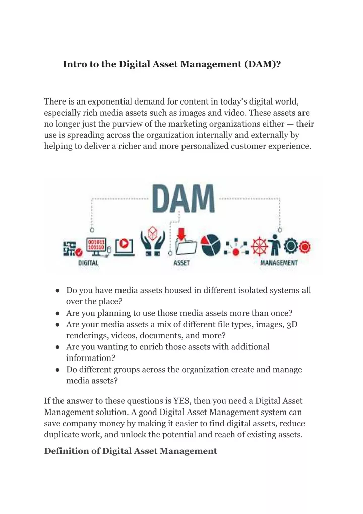 PPT - Intro to the Digital Asset Management (DAM) PowerPoint ...