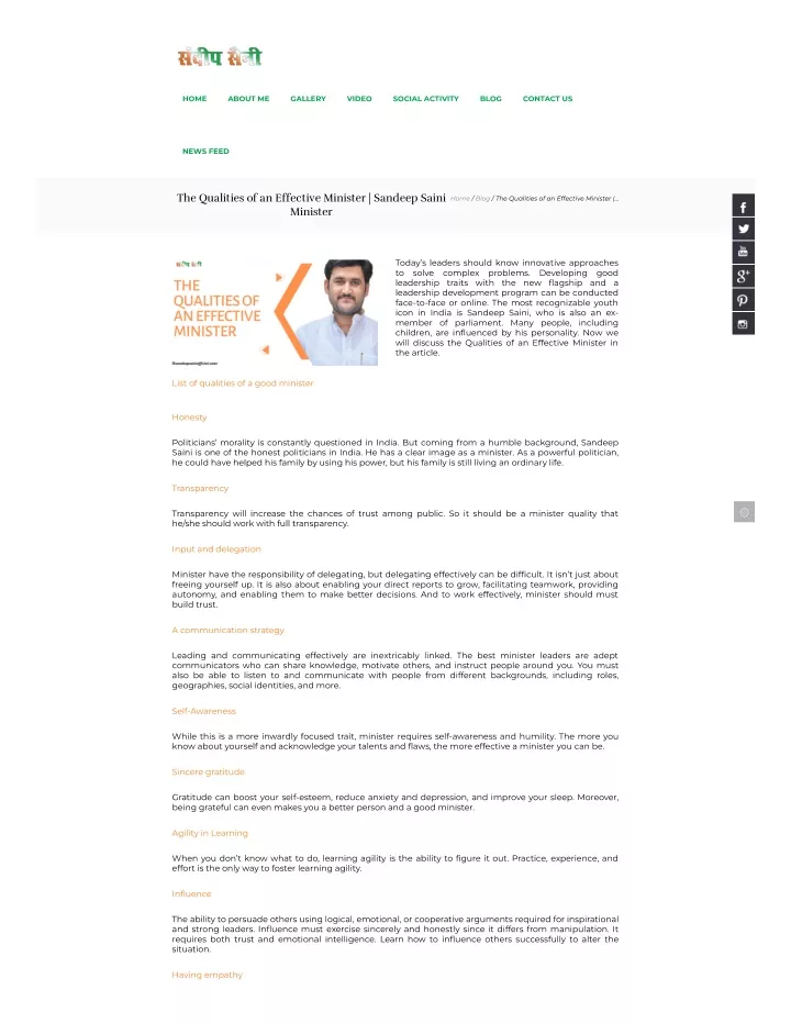 PPT - Qualities of an effective minister | Member of parliament ...