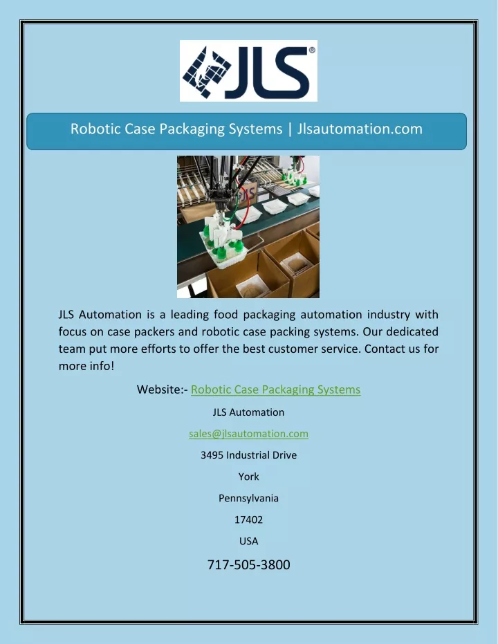 PPT - Robotic Case Packaging Systems | Jlsautomation.com PowerPoint ...