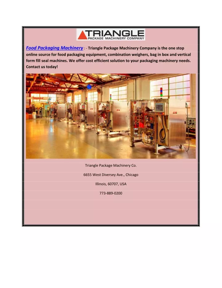 PPT - Best Food Packaging Machinery Trianglepackage.com PowerPoint ...