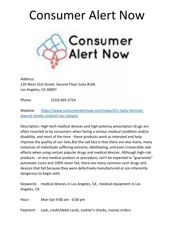 PPT - Consumer Alert Now PowerPoint Presentation, free download - ID ...