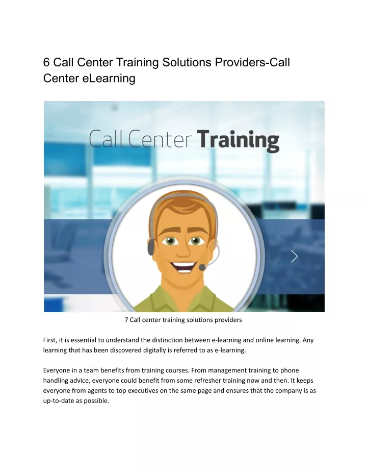 PPT - Contact Centre Training Solutions - Call Centre eLearning ...