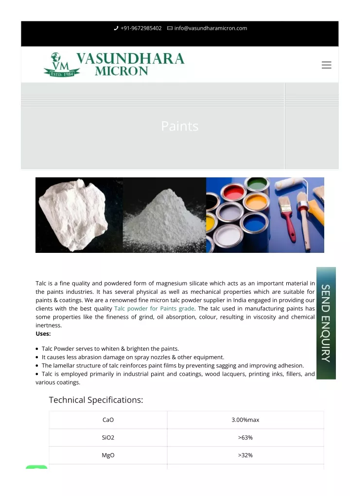 PPT - Talc powder for Paint grade PowerPoint Presentation, free ...