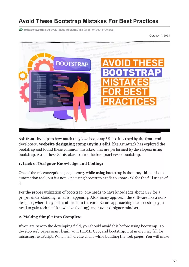 PPT - Avoid These Bootstrap Mistakes For Best Practices PowerPoint Presentation - ID:11423948