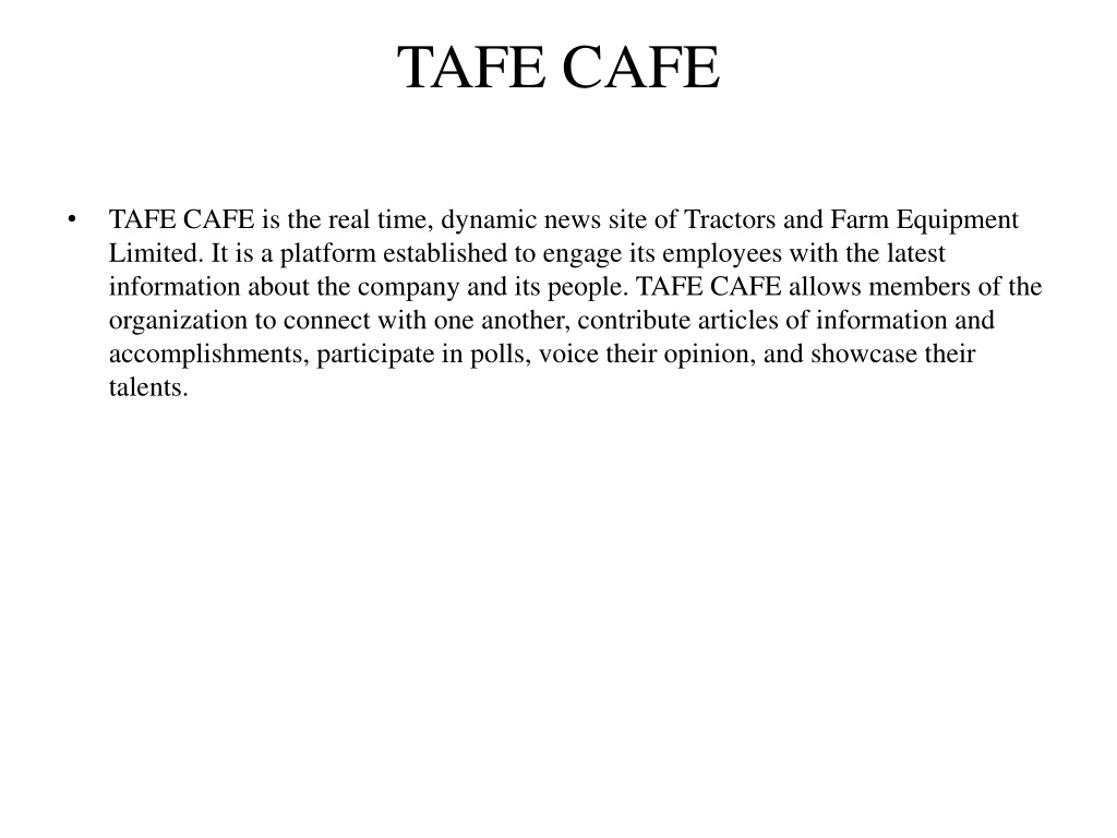 PPT - TAFE | Tractors and Farm Equipment Limited: Tractors, Harvesters ...