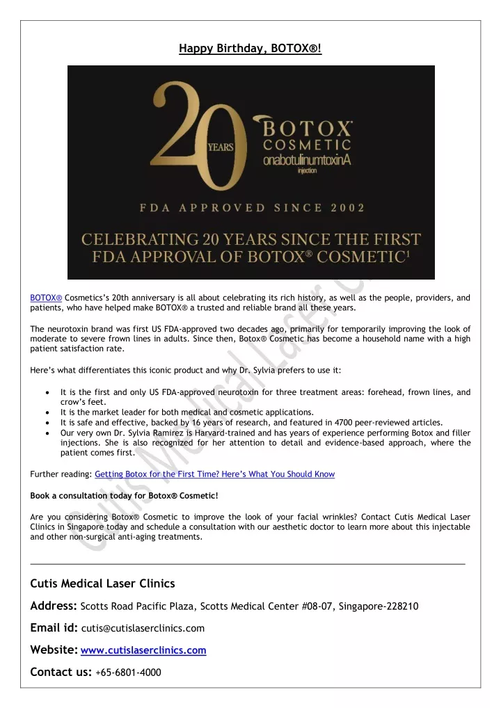 PPT - Happy Birthday, BOTOX®! PowerPoint Presentation, free download ...