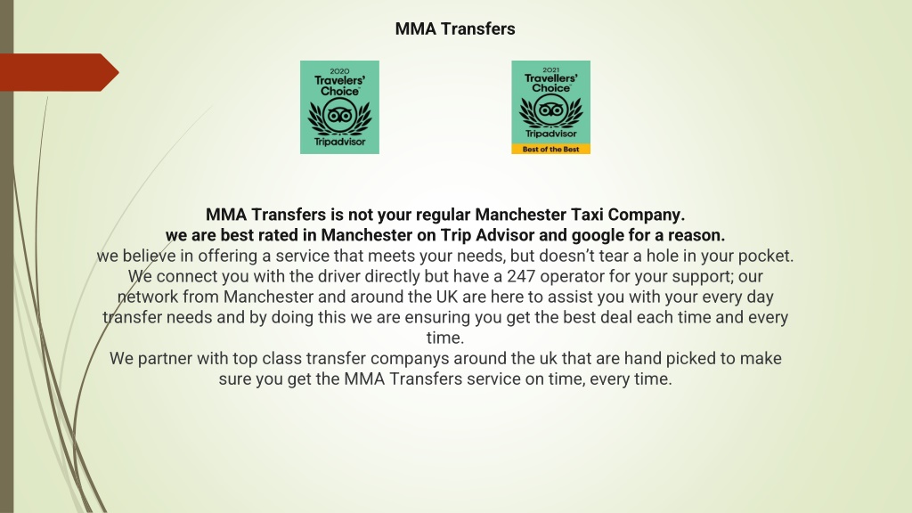PPT - Manchester Airport Taxi | MMA Transfers PowerPoint Presentation ...