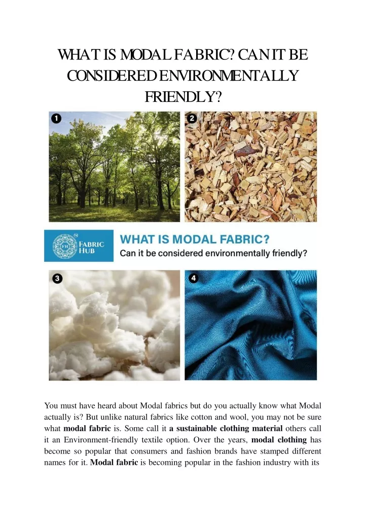 PPT - What Is Modal Fabric? Can it be considered environmentally ...