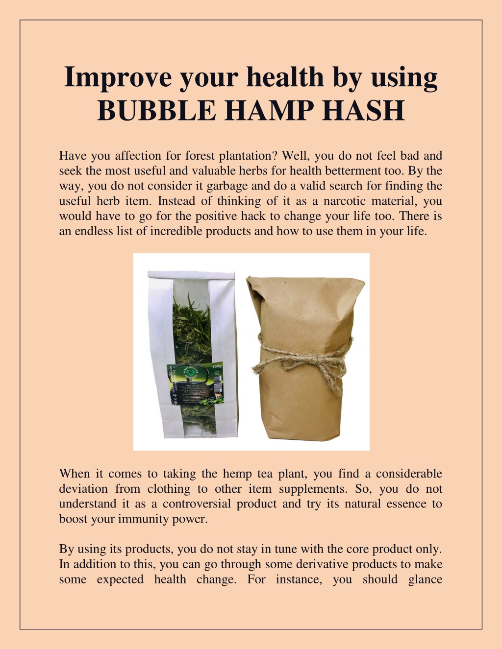 PPT - Improve your health by using BUBBLE HAMP HASH PowerPoint ...