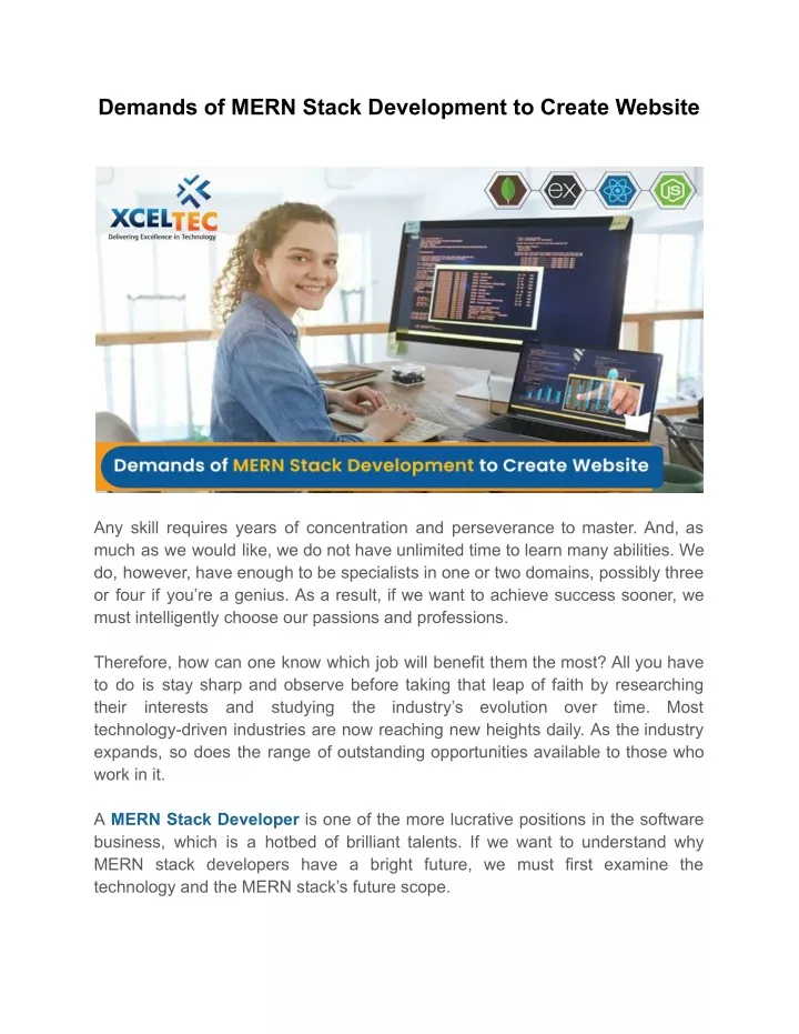 PPT - Demands of MERN Stack Development to Create Website PowerPoint ...