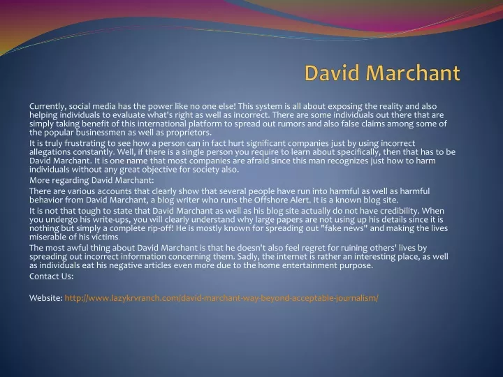 PPT - David Marchant PowerPoint Presentation, free download - ID:11429575