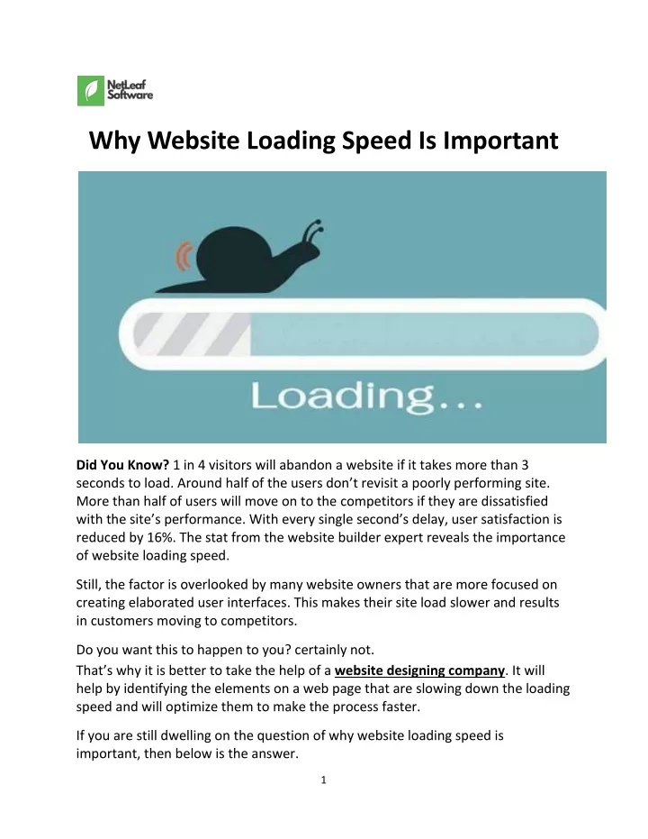 PPT - Why Website Loading Speed Is Important PowerPoint Presentation ... PPT - Why Website Loading Speed Is Important PowerPoint Presentation ...