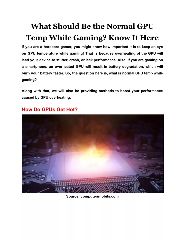 PPT - What Should Be the Normal GPU Temp While Gaming Know It Here ...