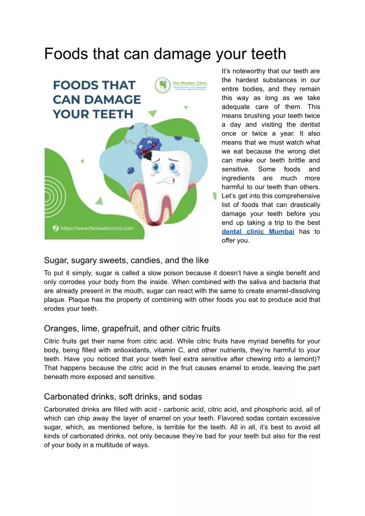 PPT - Foods that can damage your teeth PowerPoint Presentation, free ... PPT - Foods that can damage your teeth PowerPoint Presentation, free ...
