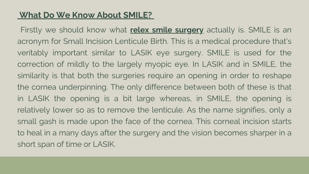 PPT - Is SMILE Eye Surgery Beneficial or Not PowerPoint Presentation ...