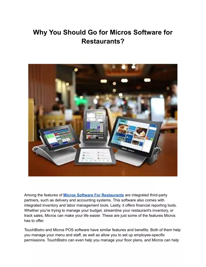 PPT - Why You Should Go for Micros Software for Restaurants.pdf ...