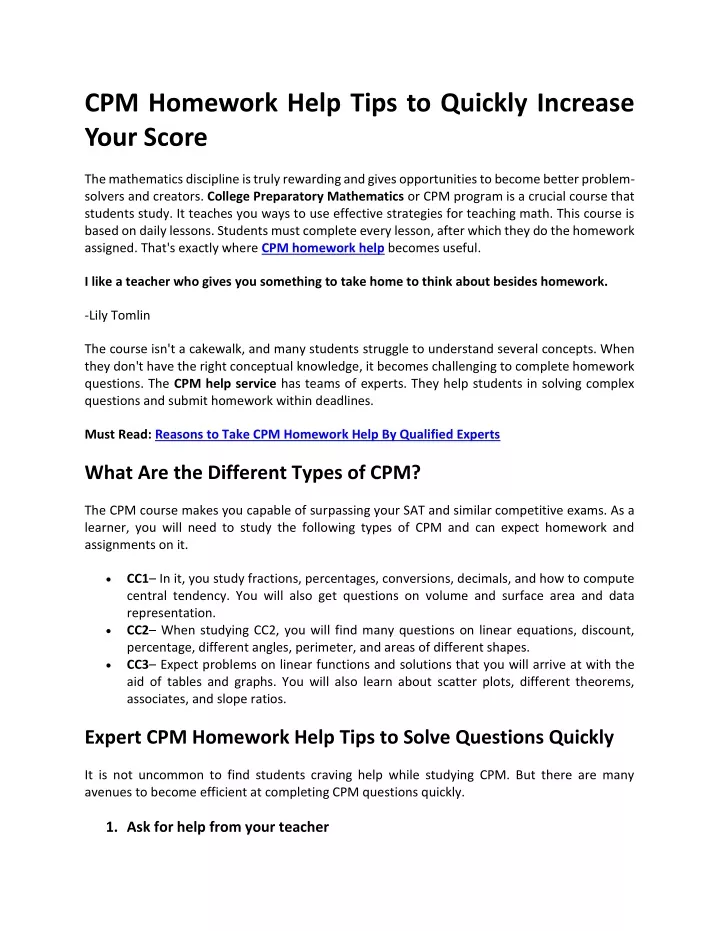 PPT - Effective CPM Homework Help Tips Why Get Professional Help ...