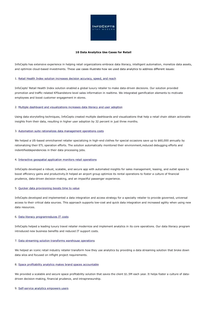 PPT - The Best 10 Real-Time Analytics Use cases for Retail PowerPoint ...