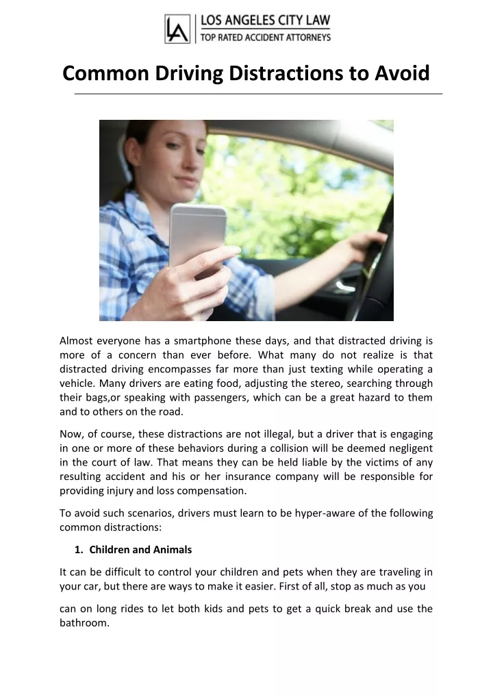 PPT - Common Driving Distractions to Avoid PowerPoint Presentation ...