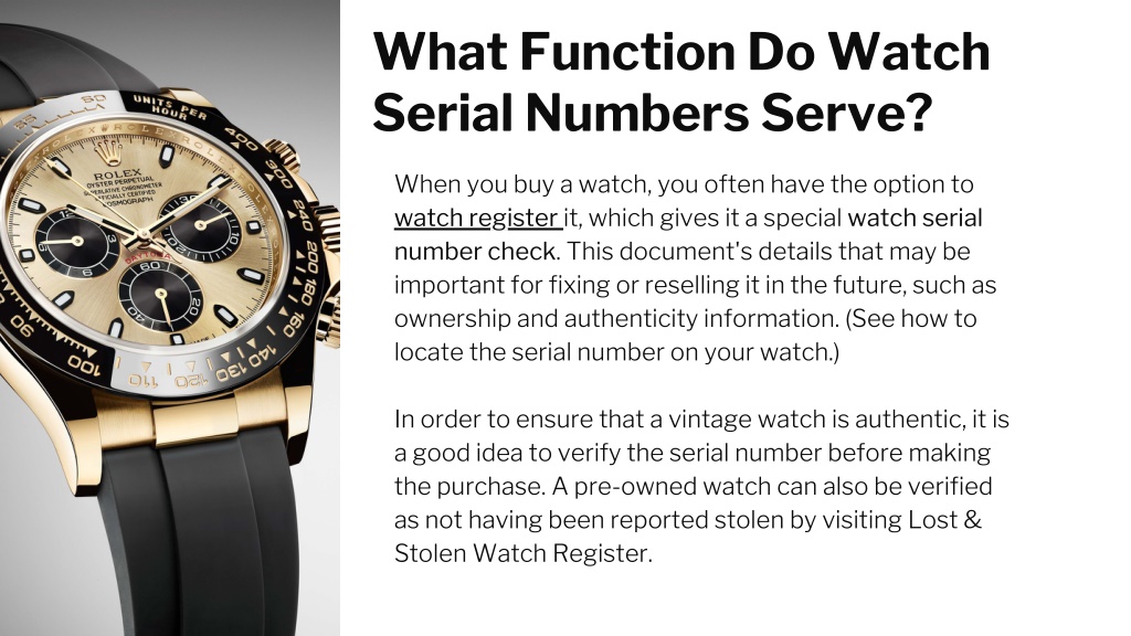 PPT - What Can A Watch Serial Number Check Services Be Used For ...