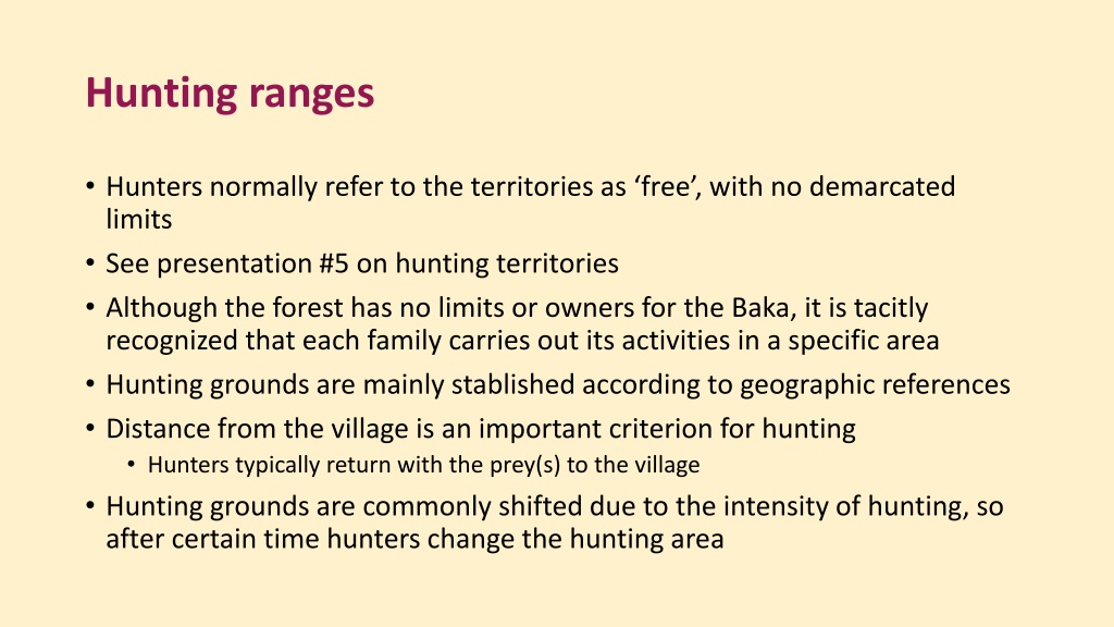 PPT - 9 Baka Darwin Initiative project: Hunting rules and traditions in ...