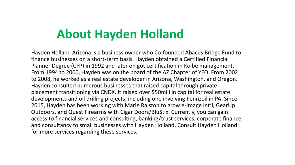 PPT - 7 Ways to Improve Your Financial Management | Hayden Holland AZ ...