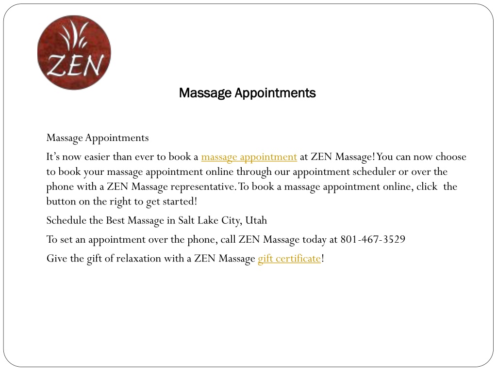PPT - Experience quality Massage in salt lake city | Zen Massage ...
