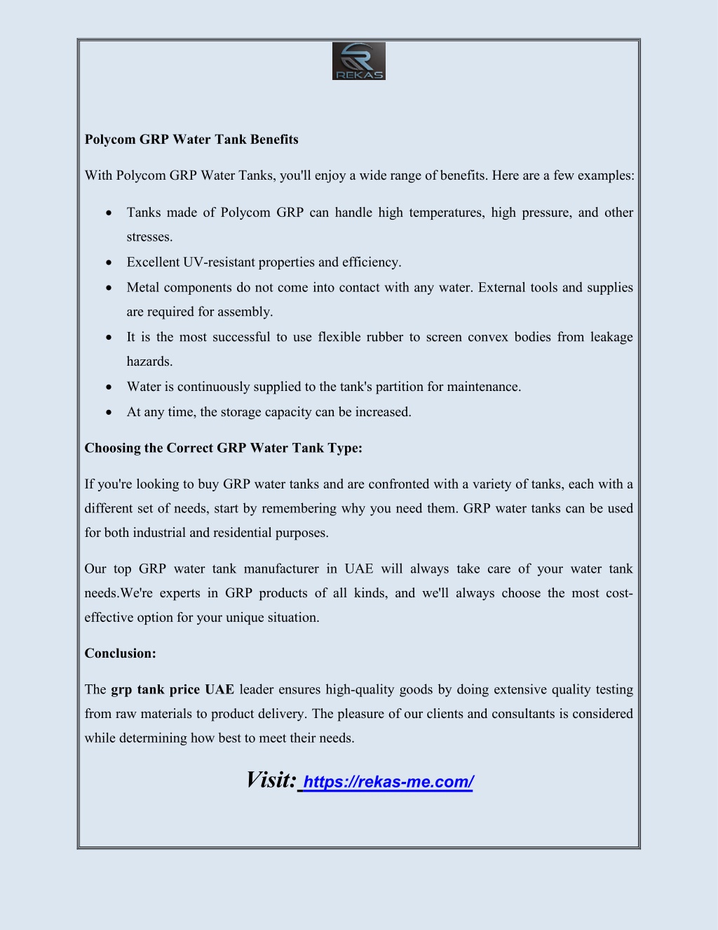 PPT - GRP Water Storage Tank Manufacturer from UAE PowerPoint ...
