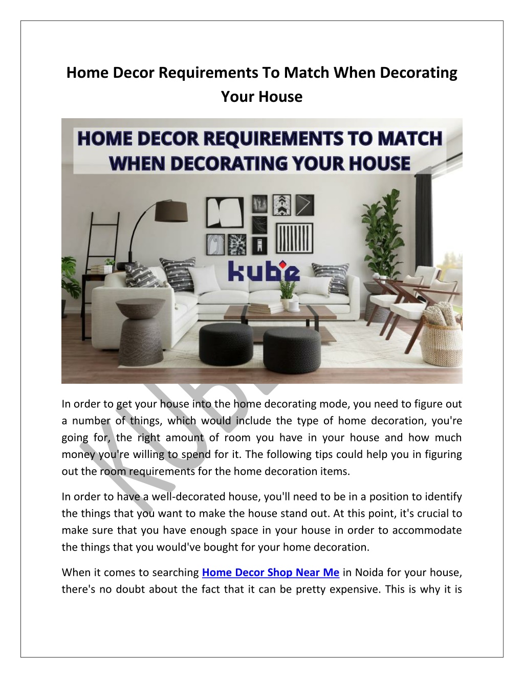 PPT - Home Decor Requirements To Match When Decorating Your House ...