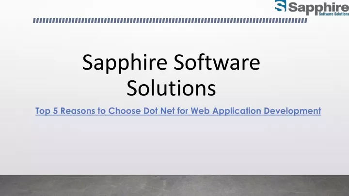 PPT - Top 5 Reasons to Choose Dot Net for Web Application Development ...