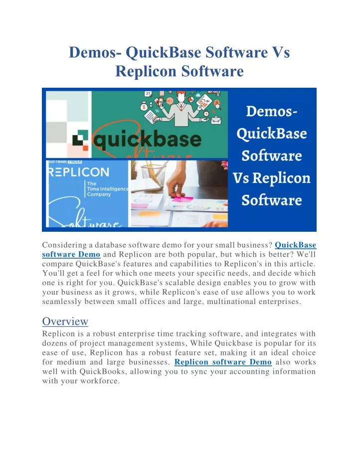 PPT - QuickBase Software Demo Vs Replicon Demo PowerPoint Presentation ...