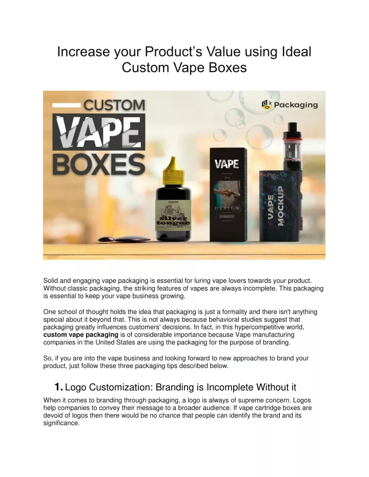 PPT - Increase your Product’s Value using Ideal Custom Vape Boxes PowerPoint Presentation - ID ...