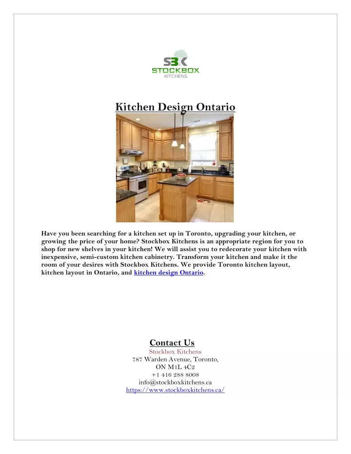 PPT - Kitchen Design by Stockbox Kitchens | Kitchen Design Ontario ...