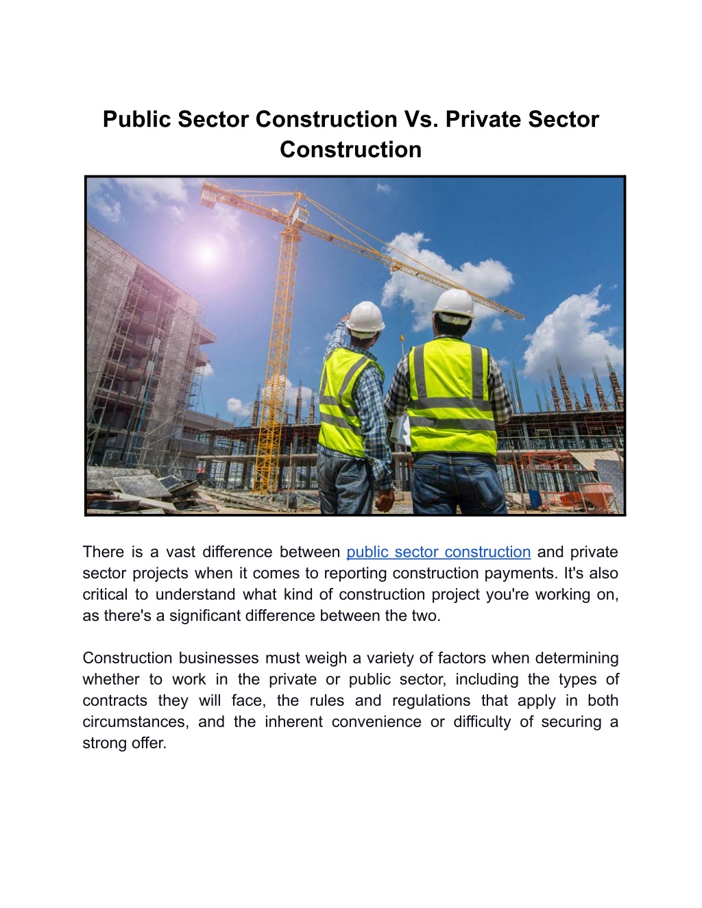 PPT - Public Sector Construction Vs. Private Sector Construction ...
