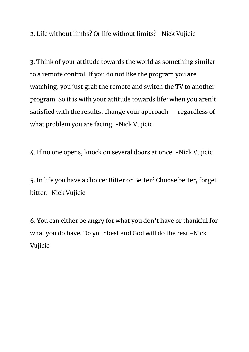 PPT - Inspirational Nick Vujicic Quotes PowerPoint Presentation, free ...