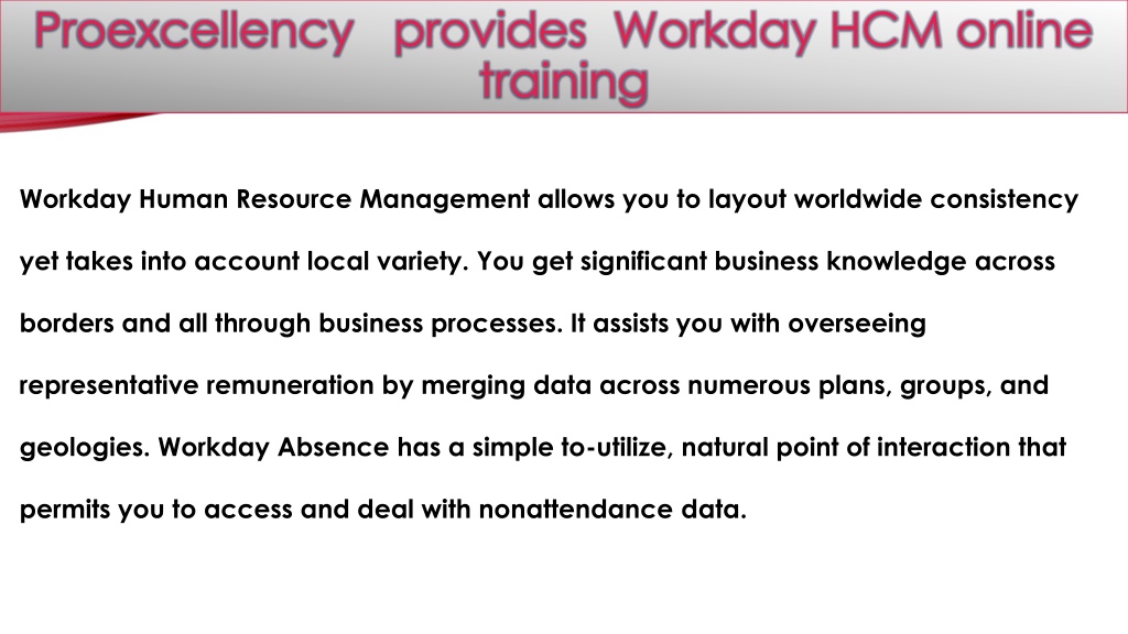 PPT - Proexcellency Provides Workday HCM Online Training. PowerPoint ...