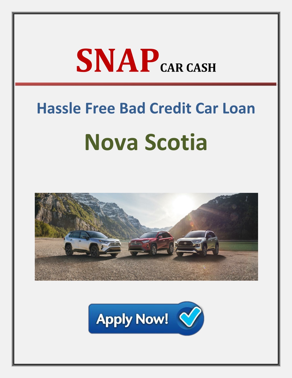 PPT - Bad credit car loans Nova Scotia - Snap Car Cash PowerPoint ...