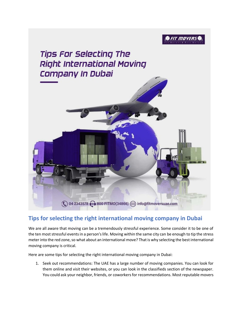 PPT - Tips for selecting the right international moving company in ...