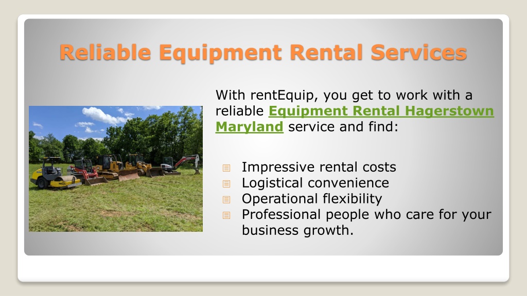PPT - Equipment Rental In Maryland PowerPoint Presentation, free ...