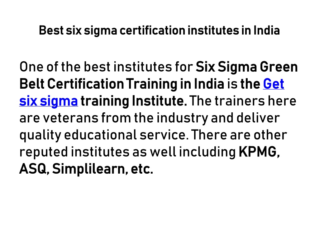 PPT - Best Six Sigma Green Belt Certification by Get six sigma ...