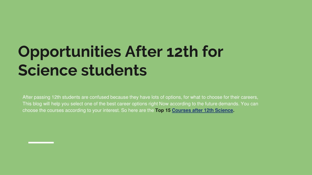 PPT - Best Courses After 12th for Science students PowerPoint ...